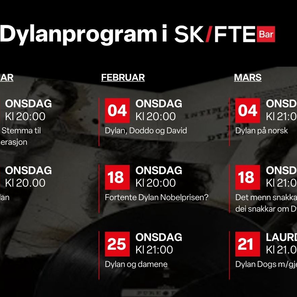 Dylanprogram i Skifte - Det Vestnorske Teateret